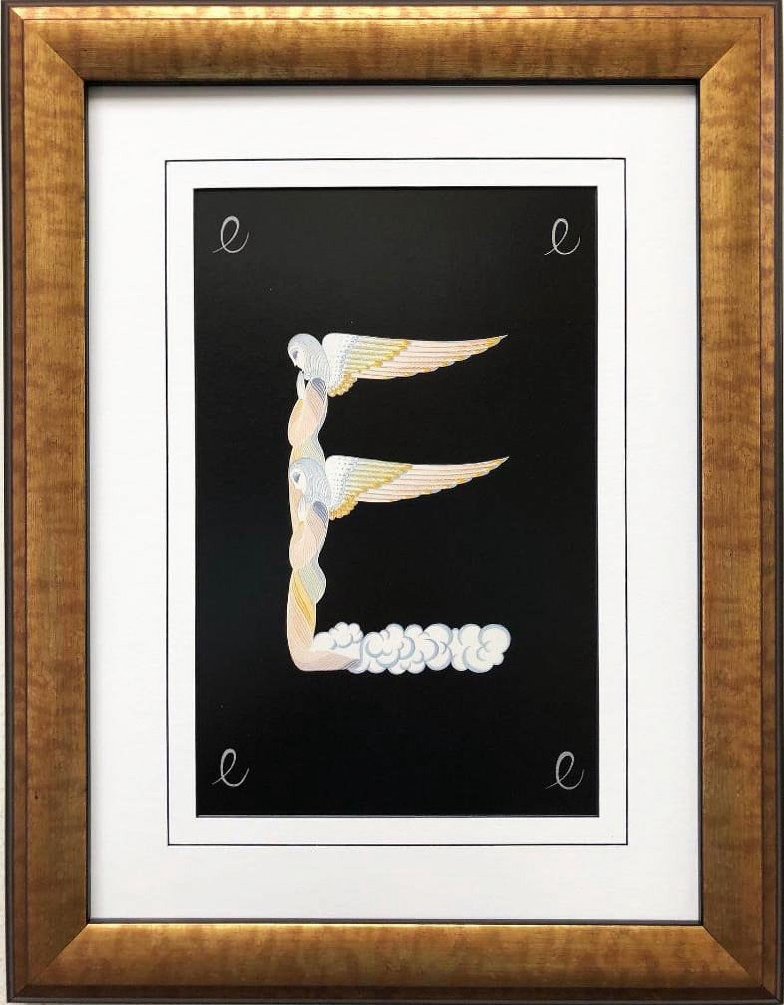 Erte "E" CUSTOM FRAMED Vintage Print Art Deco Alphabet Letter Suite ...