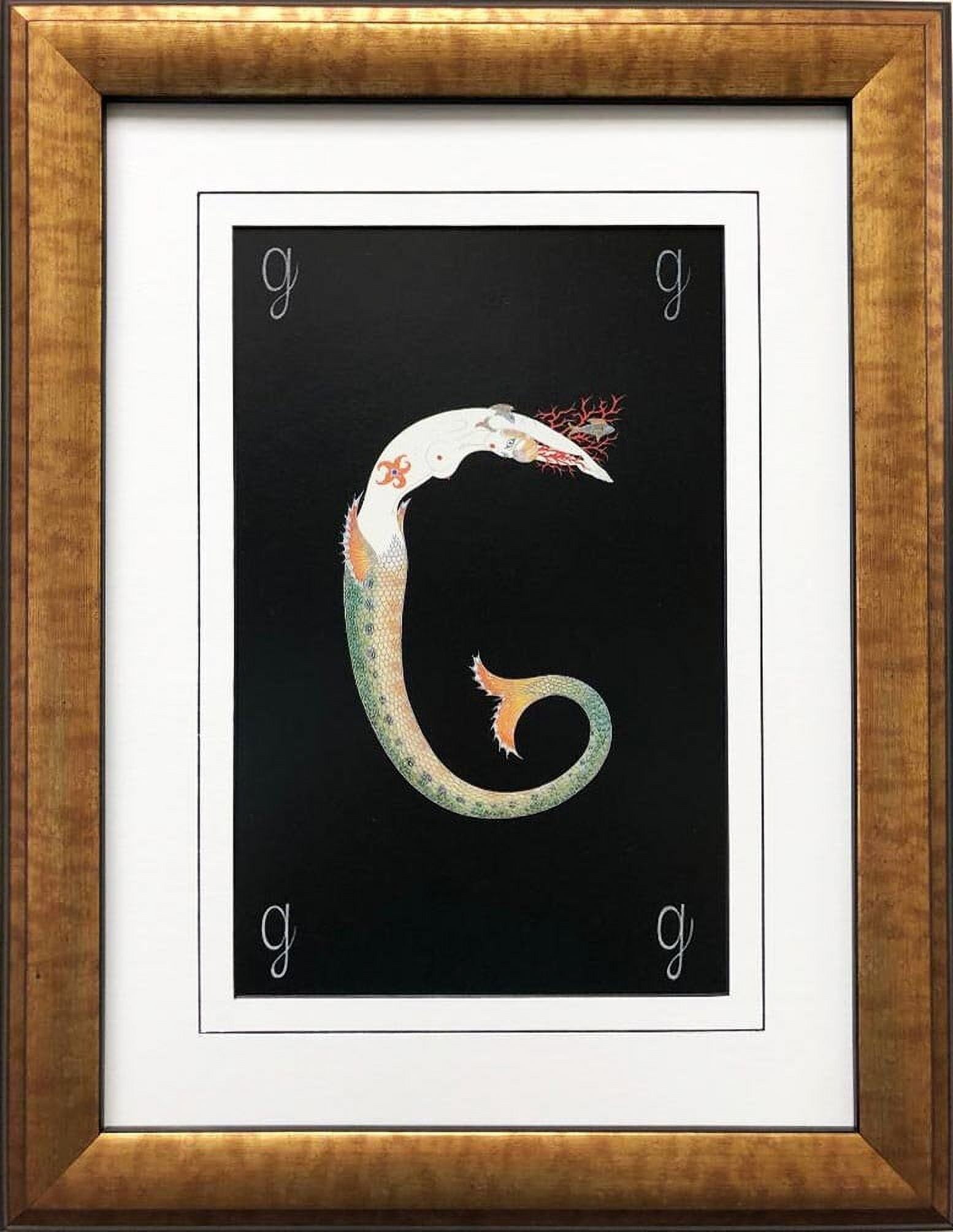 Erte "G" CUSTOM FRAMED Vintage Print Art Deco Alphabet Letter Suite ...