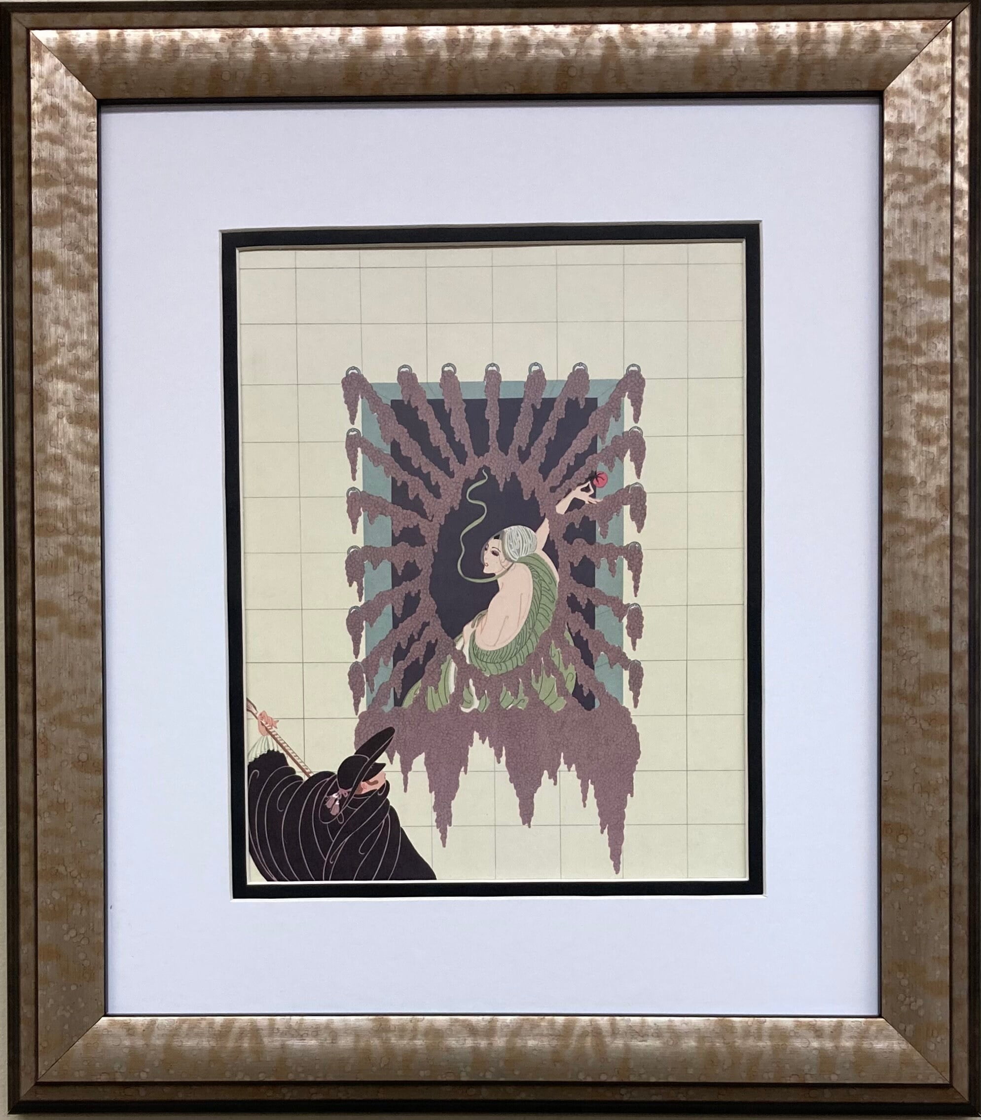 Erte "La Serenade" CUSTOM FRAMED Print Art Deco Design Designer French ...