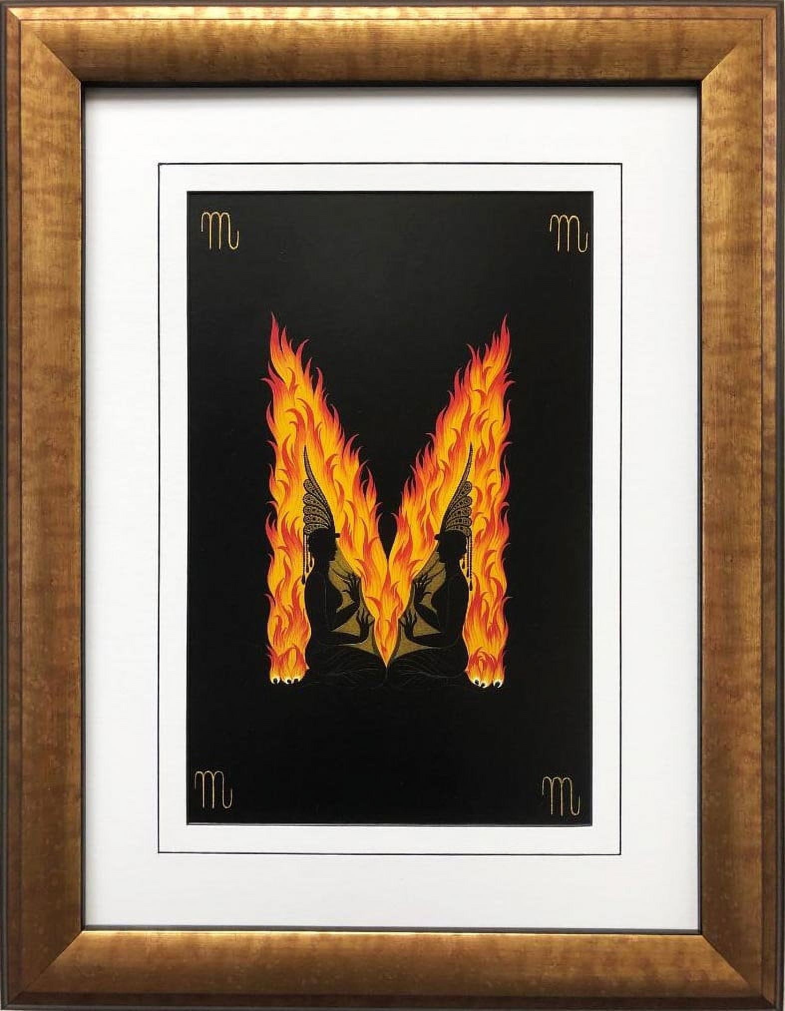 Erte "M" CUSTOM FRAMED Vintage Print Art Deco Alphabet Letter Suite ...