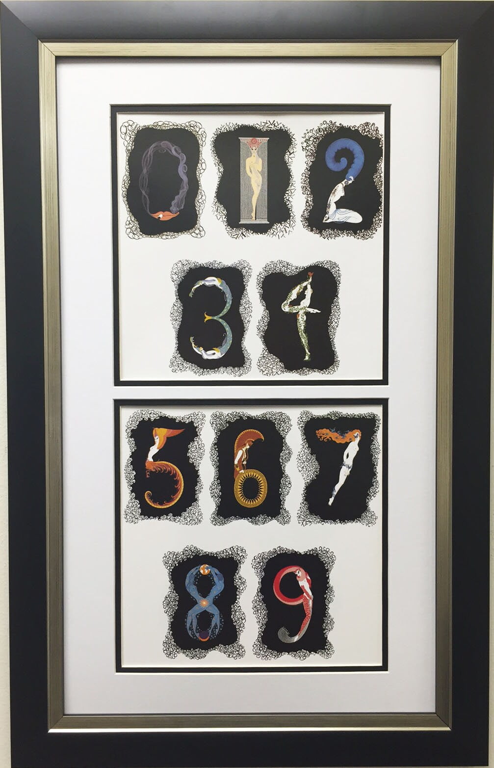 Erte "The Numbers" Newly CUSTOM FRAMED Print Art Deco Design Number ...