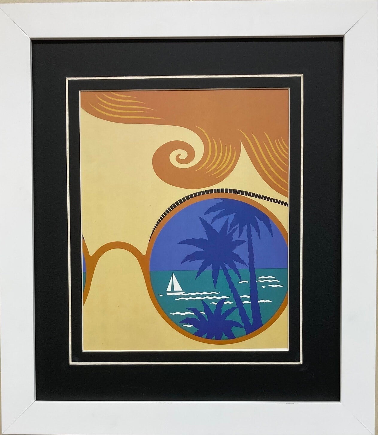 Erte "Winter Resort - Nice" Newly CUSTOM FRAMED Print Art Deco Design ...