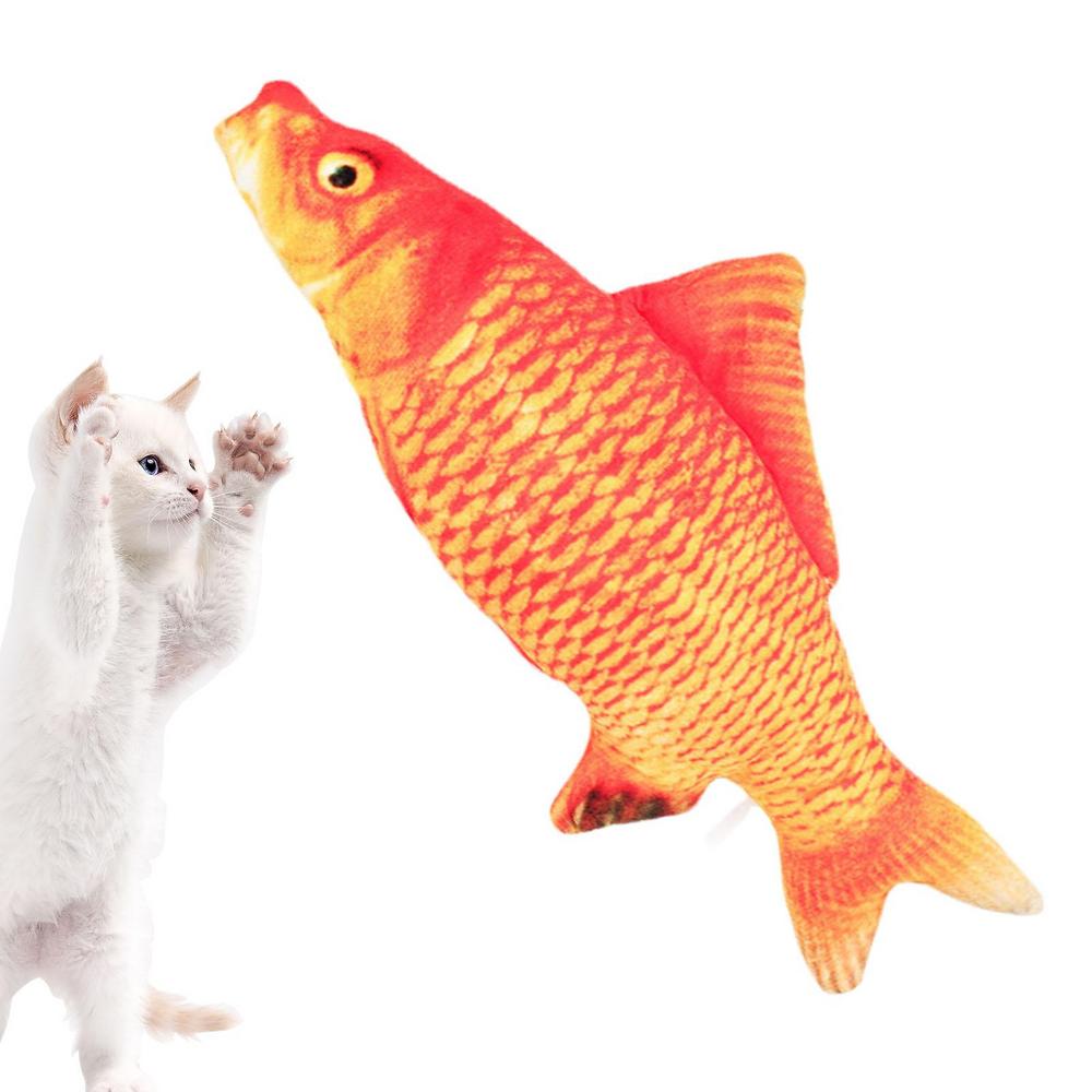 Erty Interactive Cat Fish Toy Imitated Fish Catnip Plush Cat Toys Pet ...