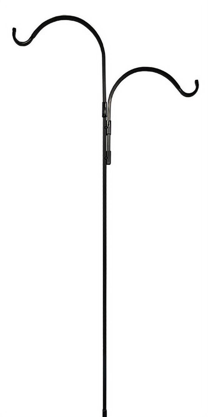 Erva Wrought Iron Two-Piece Double Shepherd Hook, Black, 92" - Walmart.com