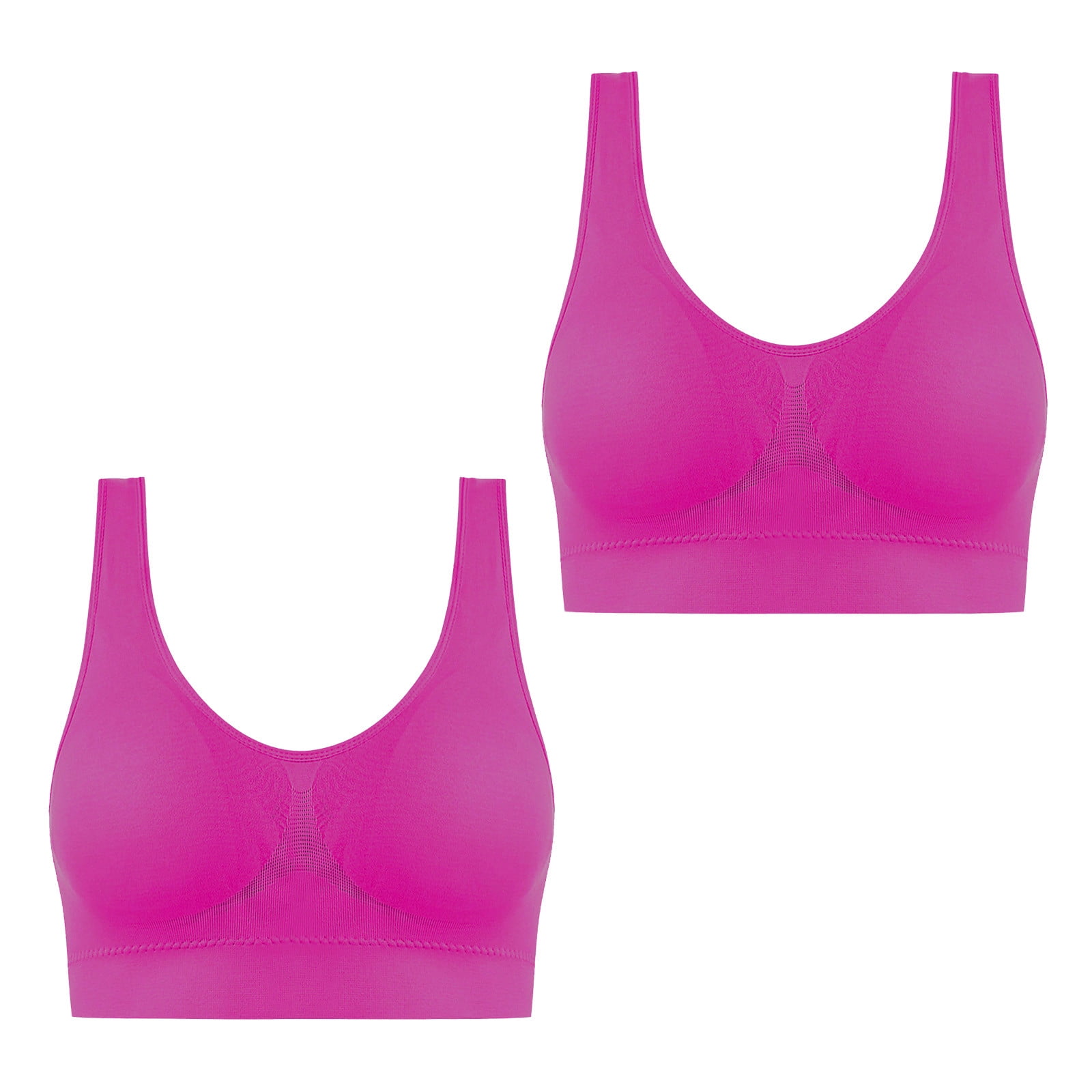 Erwazi 2 Pack Women's Push Up Bra Seamless Sports Bras Comfort Full ...