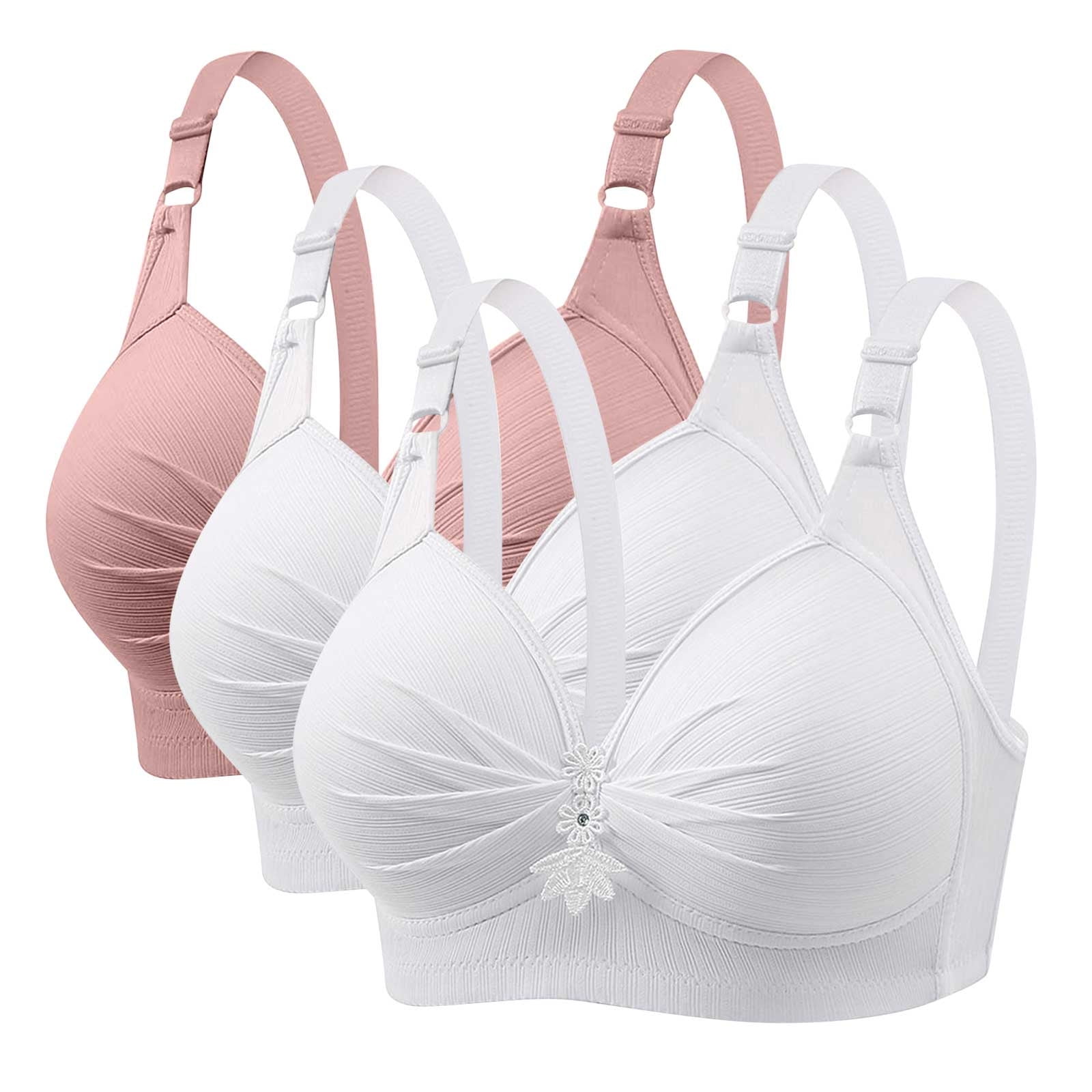 Erwazi 3 Pack Bras for Women Padded Shaped Bras Wire Free Side Lifted ...