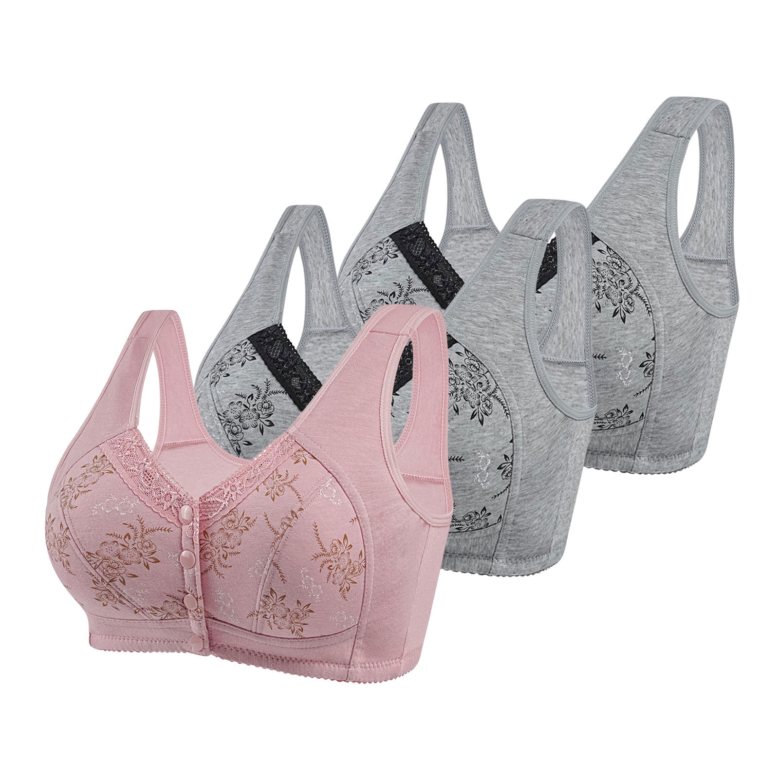 Erwazi 3 Pack Full Support Bras for Women Plus Size Push Up Bralette ...