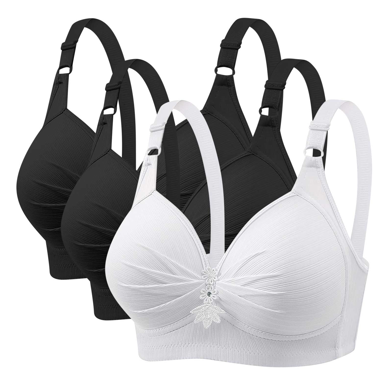 Erwazi 3 Pack Women Support Wireless T-Shirt Bra Plus Size Seamless ...