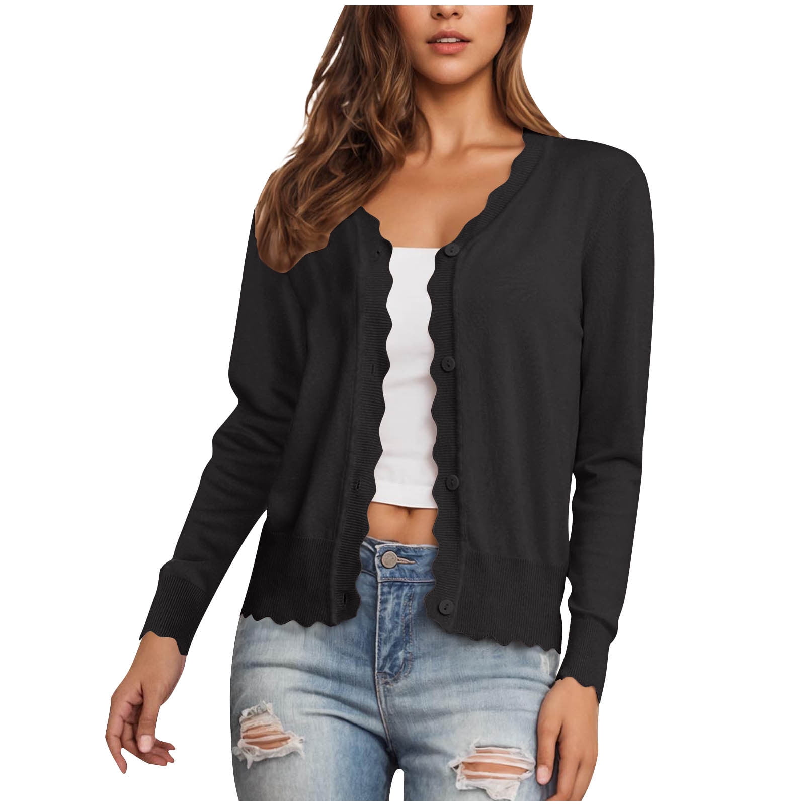 Erwazi Cardigan Sweaters for Women Fall Trendy Button Down Open Front ...