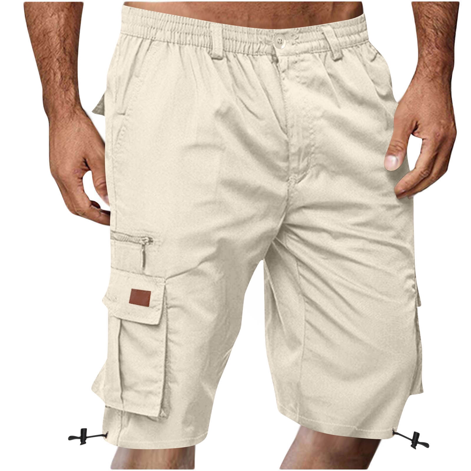 Erwazi Men's Cargo Shorts Elastic Waistband Relaxed Fit Summer Casual ...