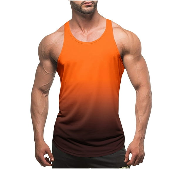 Kalauyu Mens Sleeveless Tank Tops Workout Muscle Gym Shirt Athletic ...