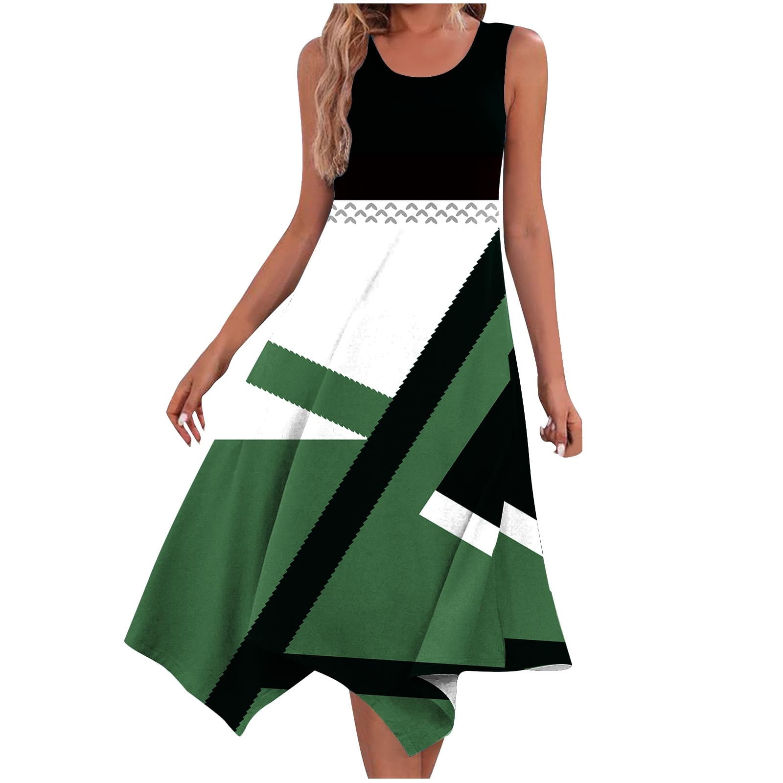 Erwazi Summer Tank Dresses for Women Short Sleeve Scoop Neck Sundress ...