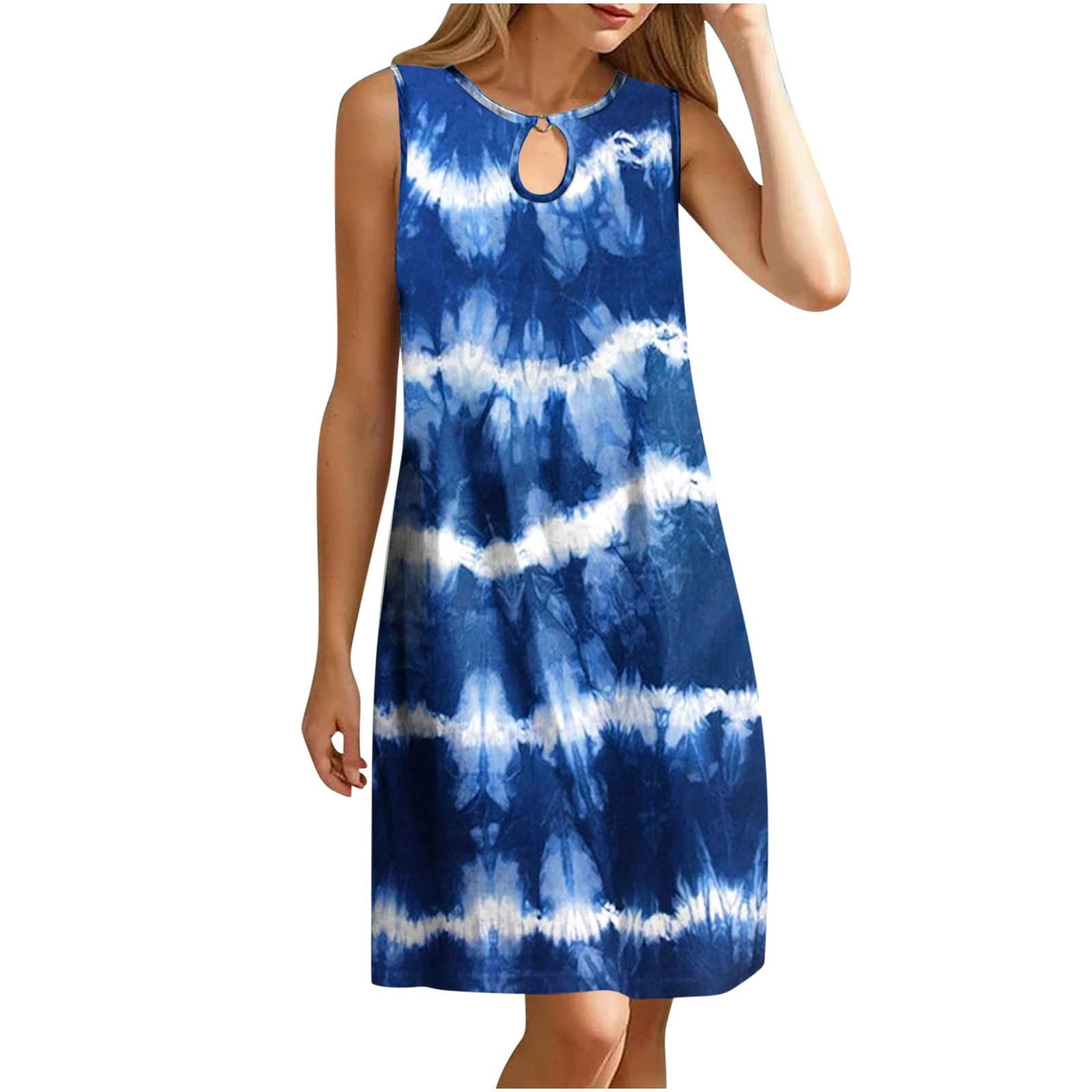 Erwazi Women Summer Dress Casual Sleeveless Graphic Print Mini Tank ...