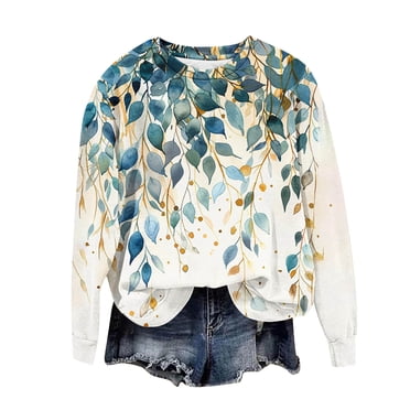 Fantaslook Trendy Fall Sweatshirts for Women, Cute Crewneck Puff Sleeve ...