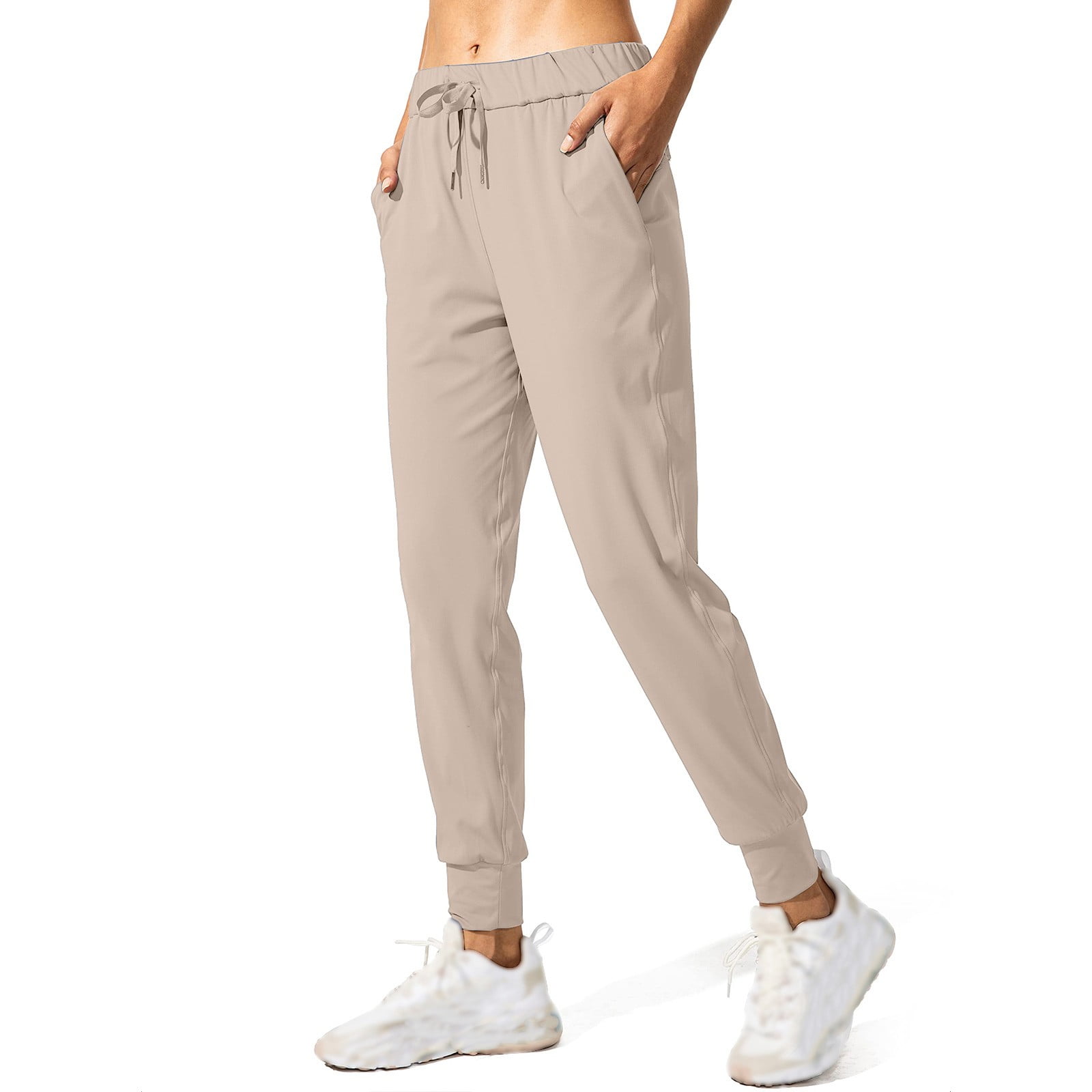 Erwazi Women's Joggers Pants Pockets Drawstring Tapered Running ...