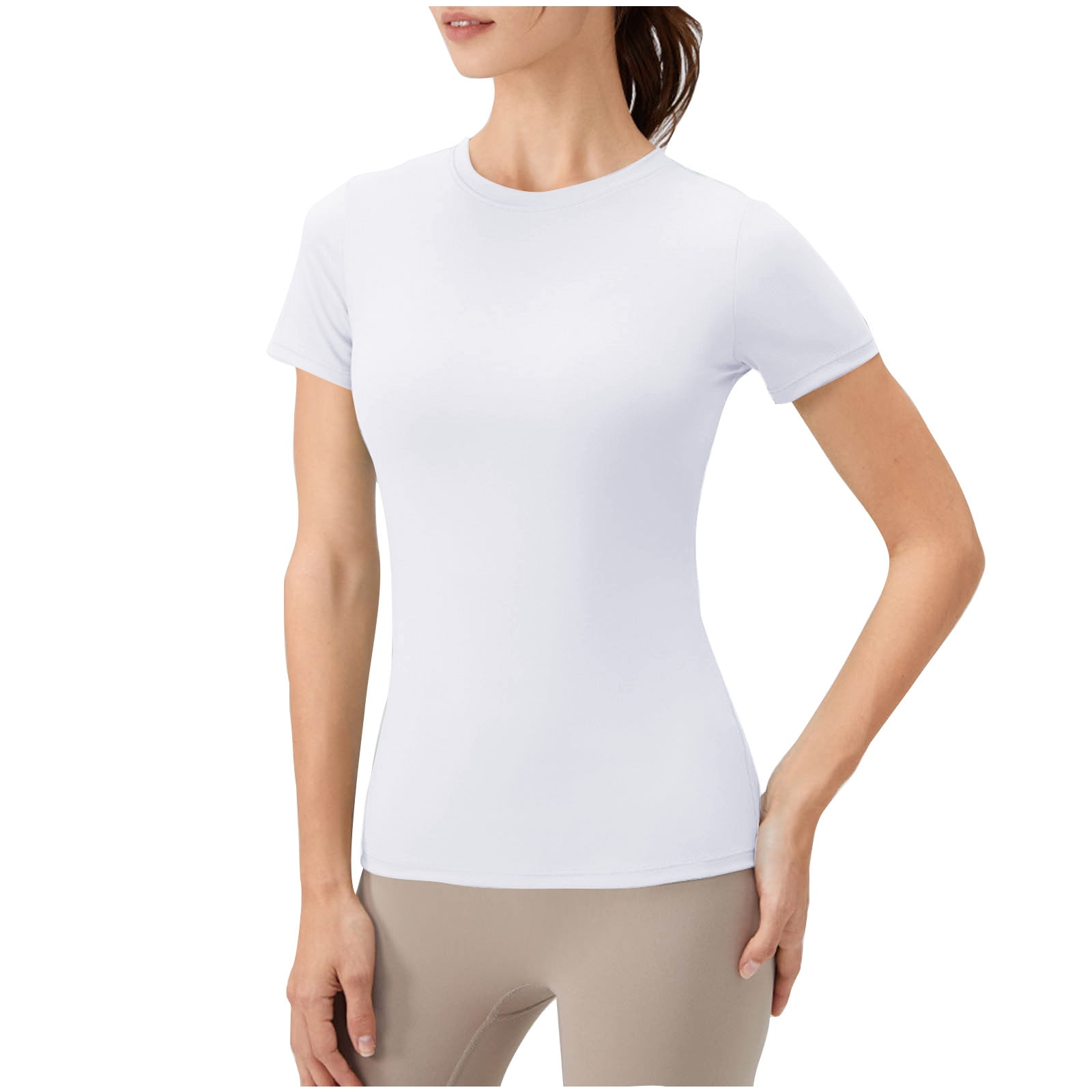 Erwazi Women's Quick Dry Athletic T-shirts Compression Short Sleeve ...
