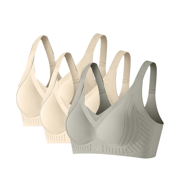 Erwazi Womens 3 Pack Sports Bras High Impact Adjustable Wireless Plus ...