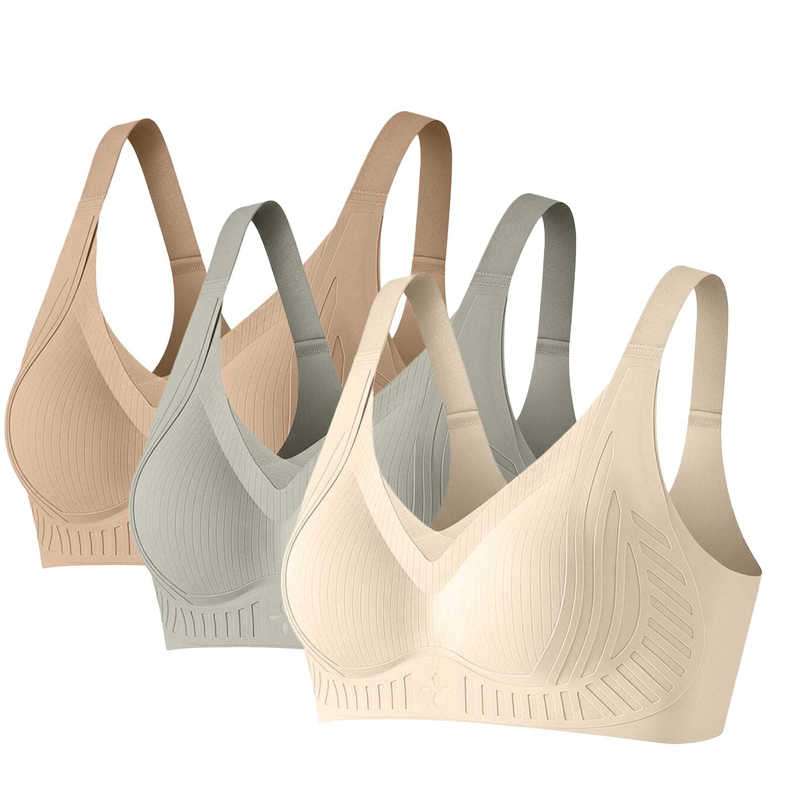 Erwazi Womens 3 Pack Sports Bras High Impact Adjustable Wireless Plus ...
