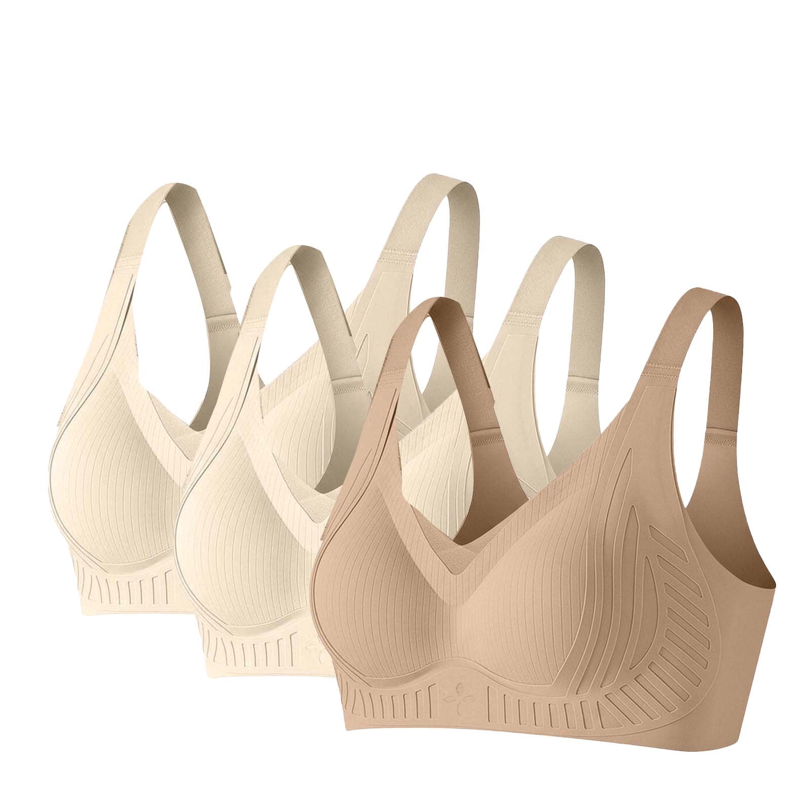 Erwazi Womens 3 Pack Sports Bras High Impact Adjustable Wireless Plus ...