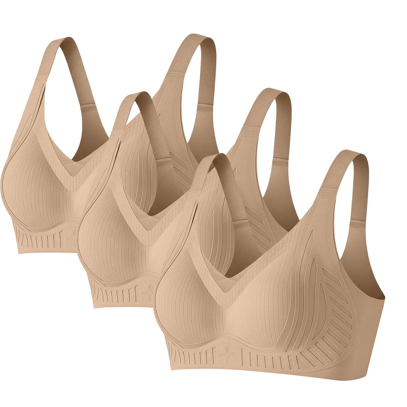 Erwazi Womens 3 Pack Sports Bras High Impact Adjustable Wireless Plus ...
