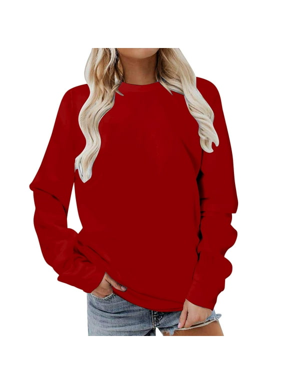 Fantaslook Sweatshirts for Women Crewneck Casual Long Sleeve Shirts Tunic Tops - Shop Black ...