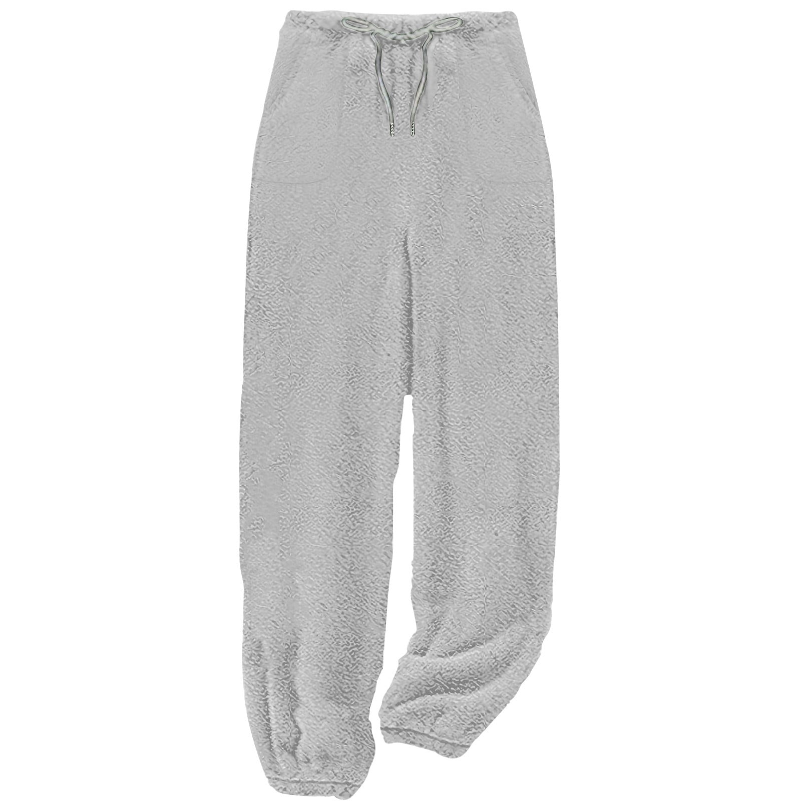 Erwazi Womens Pajama Pants Soft Fuzzy Plush Pjs Bottom Loungewear ...