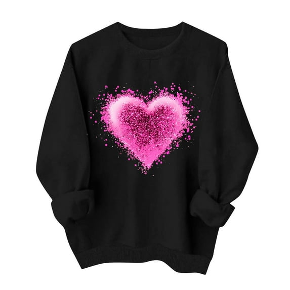 Erwazi Womens Valentines Hoodies Sweatshirts Crewneck Long Sleeve Cute ...