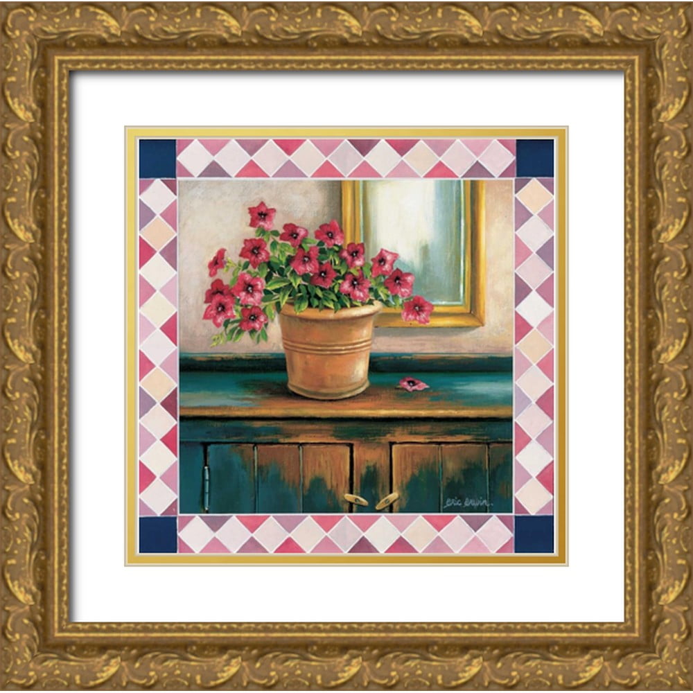 Erwin, Eric 15x15 Gold Ornate Wood Framed with Double Matting Museum ...