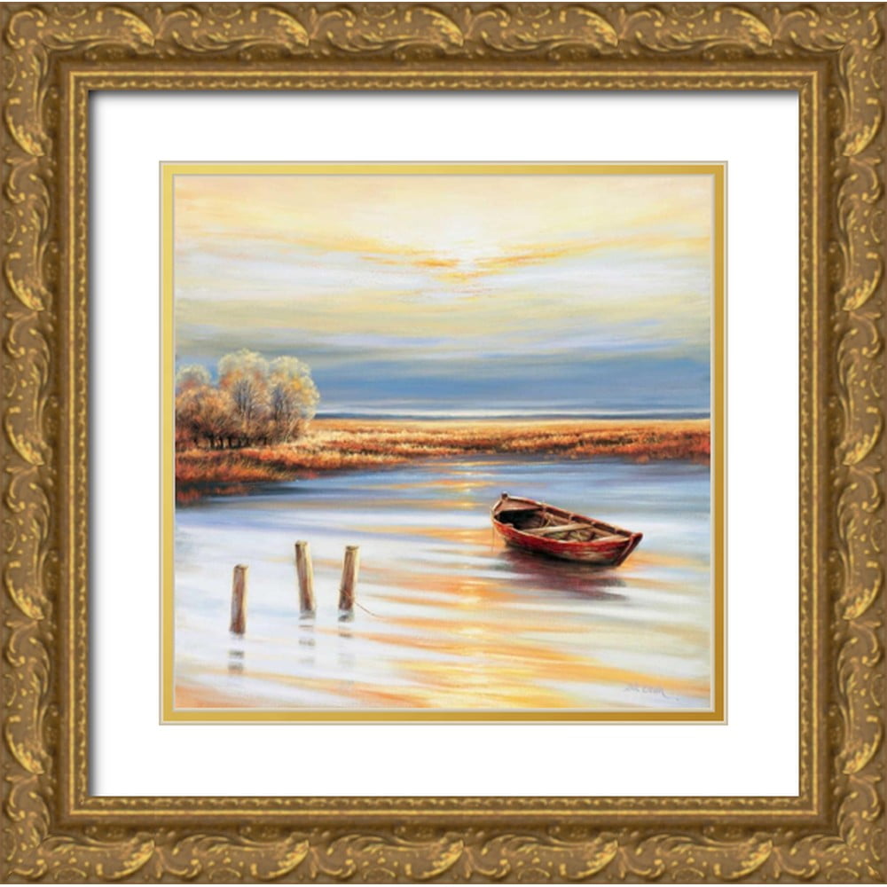 Erwin, Eric 20x20 Gold Ornate Wood Framed with Double Matting Museum ...