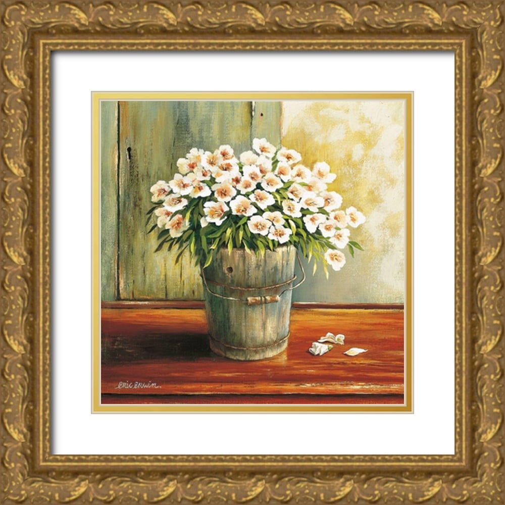 Erwin, Eric 20x20 Gold Ornate Wood Framed with Double Matting Museum ...