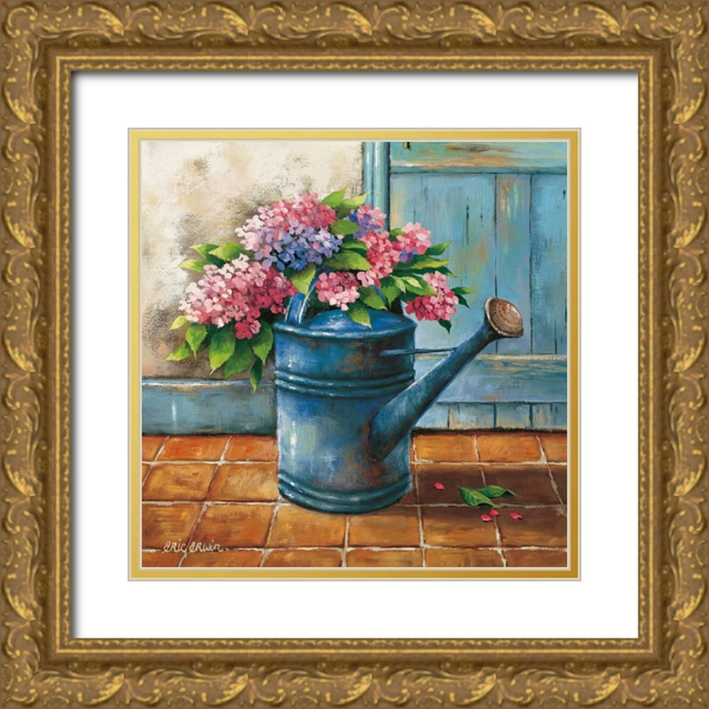 Erwin, Eric 20x20 Gold Ornate Wood Framed with Double Matting Museum ...