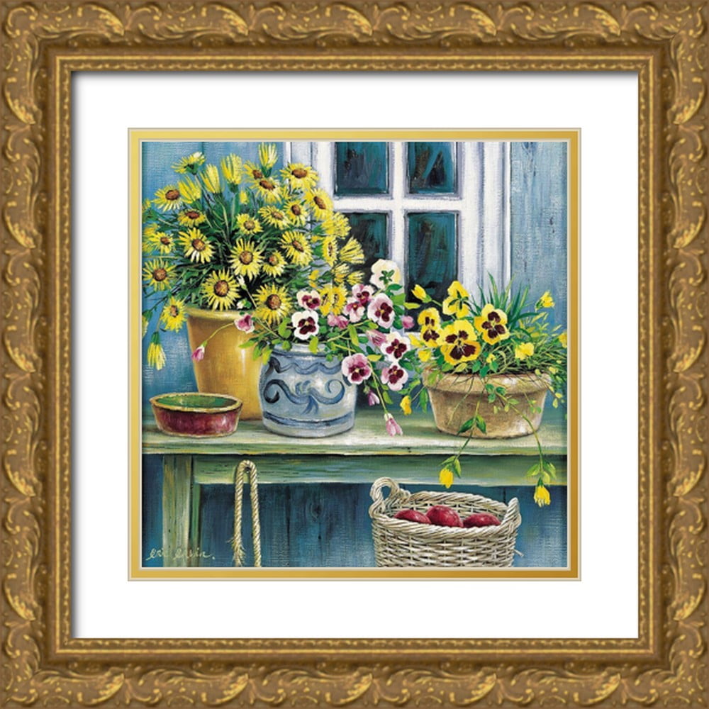 Erwin, Eric 26x26 Gold Ornate Wood Framed with Double Matting Museum ...