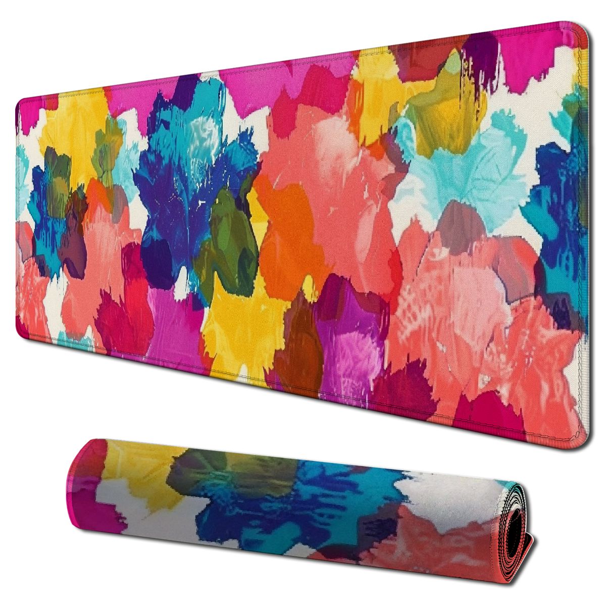 Erxjss Colorful Doodle Flowers Large Mouse Pad Gaming Mouse Pad for ...