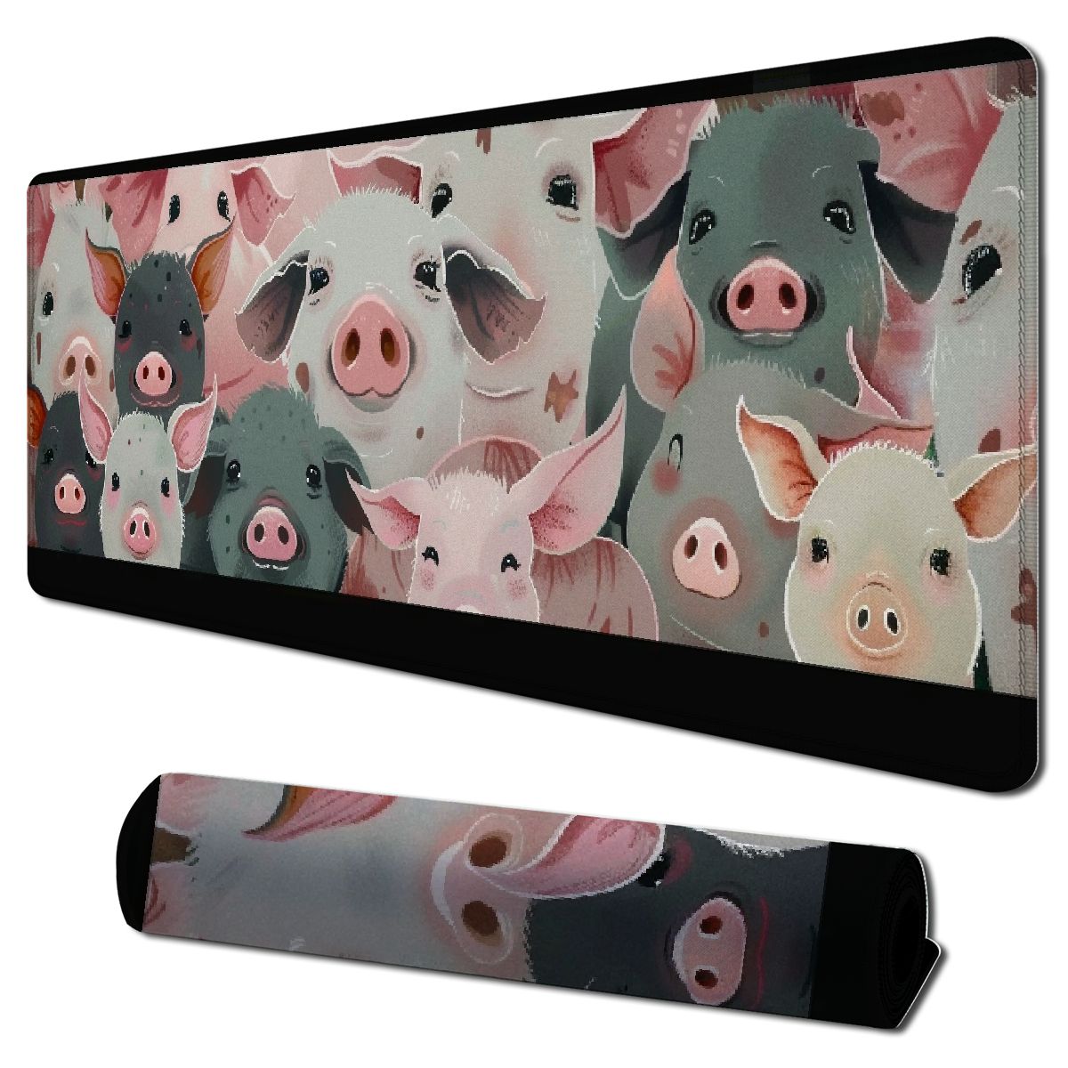 Erxjss Cute Cartoon Pigs Large Mouse Pad, Gaming Mouse Pad Extended ...