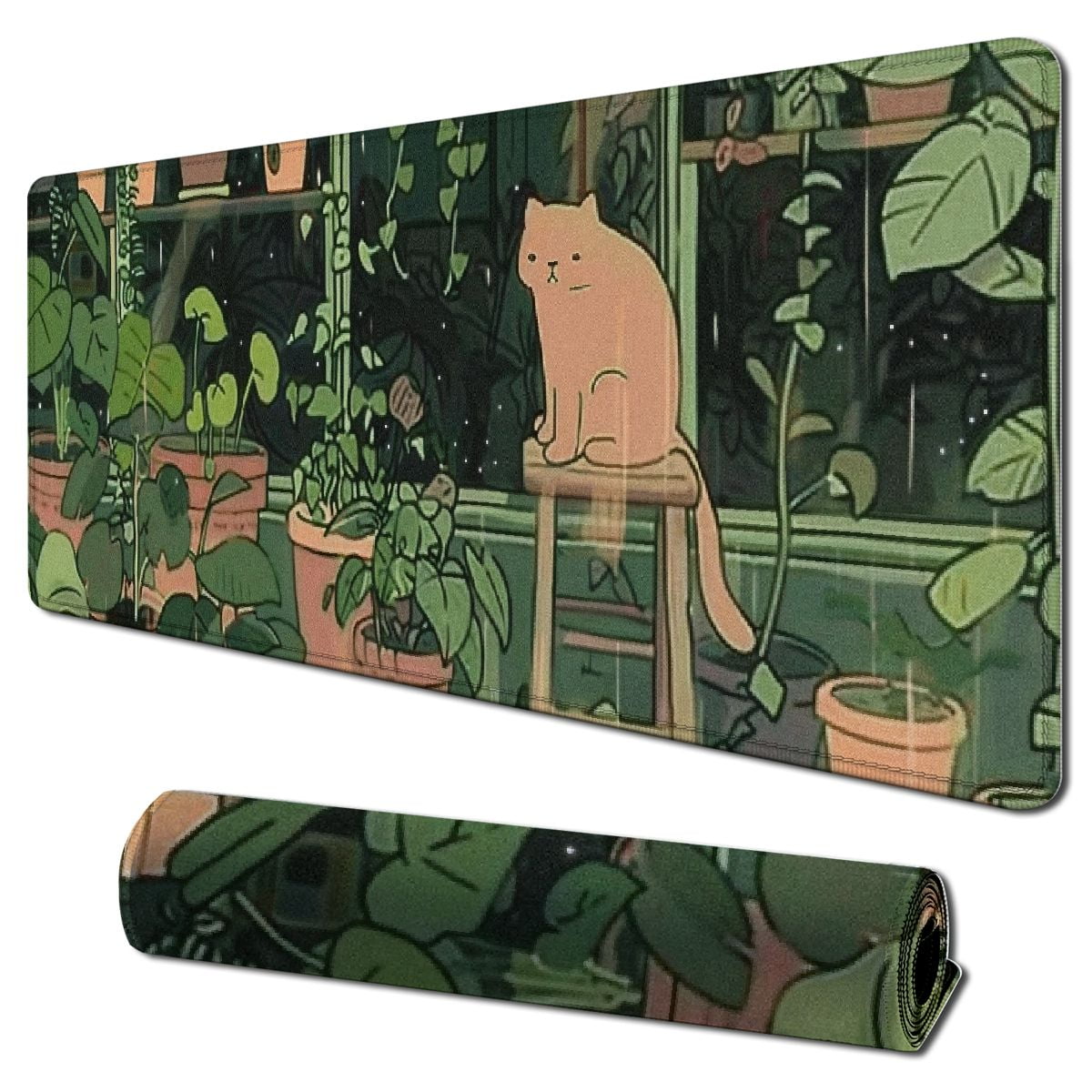 Erxjss Cute Desk Mat Bear Mousepad Cute Anime Plant Desk Protector ...