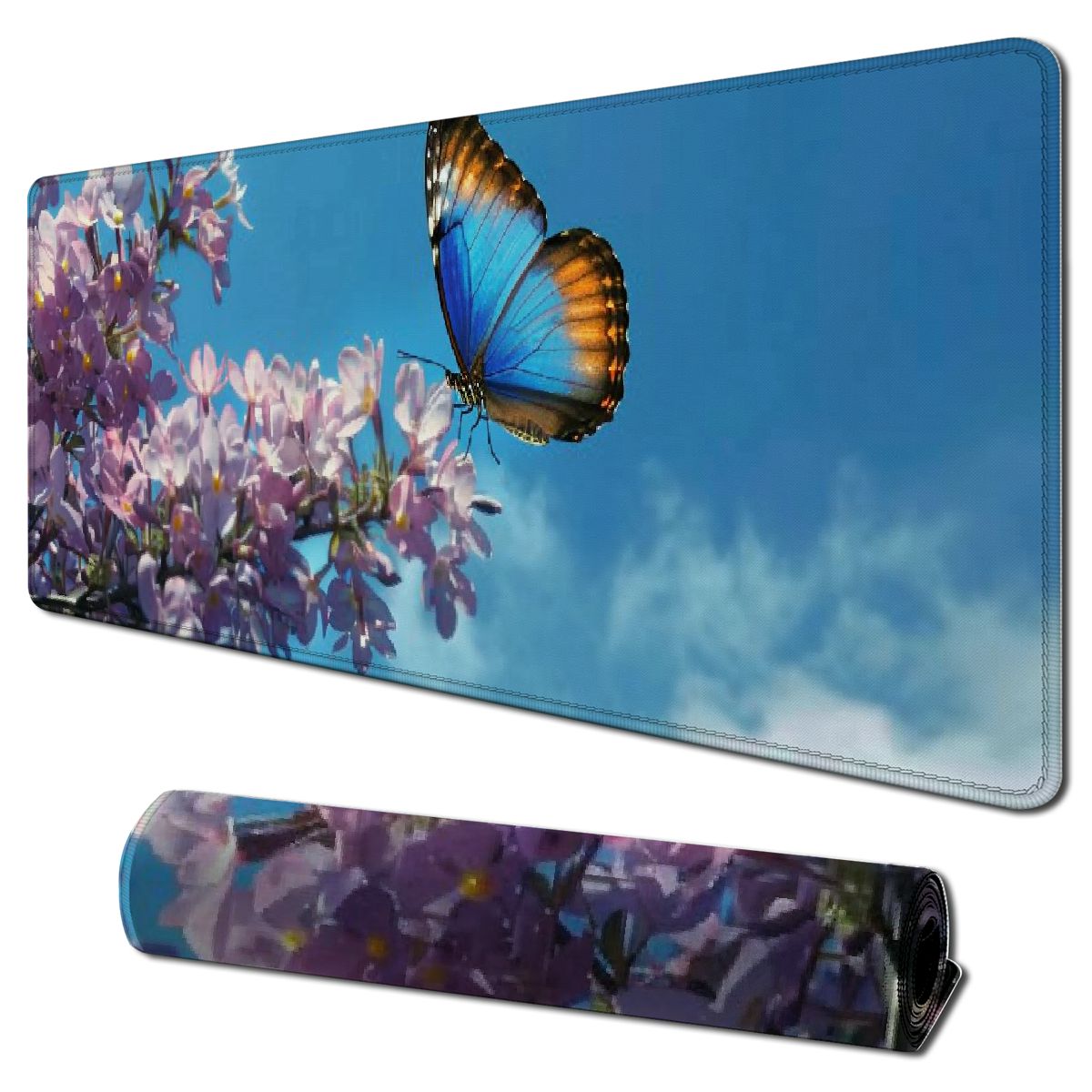 Erxjss Cute Large Mouse Pad, Extended Cherry Blossom and Butterfly ...