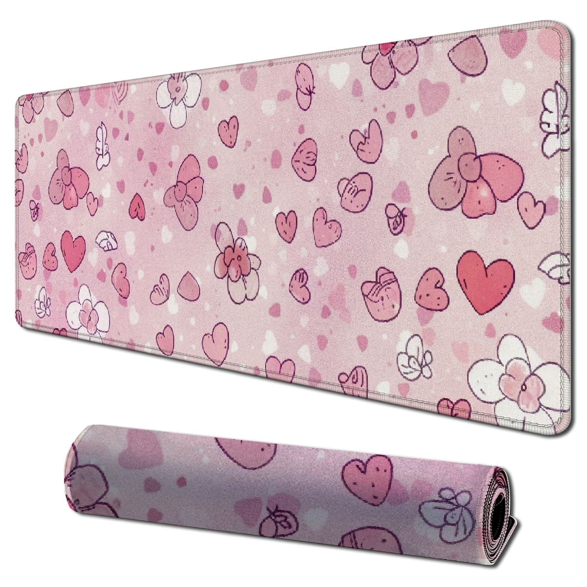 Erxjss Cute Pink Desk Mat Cherry Blossom Large Mouse Pad, Pastel Anime ...