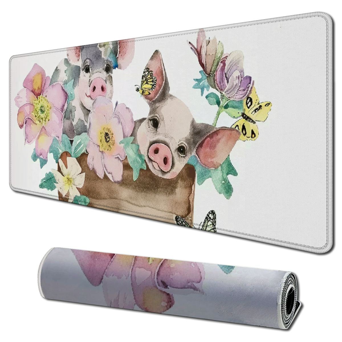 Erxjss Gaming Mouse Pad Cartoon Cute Pig Large Mouse Pad Farm Animals ...