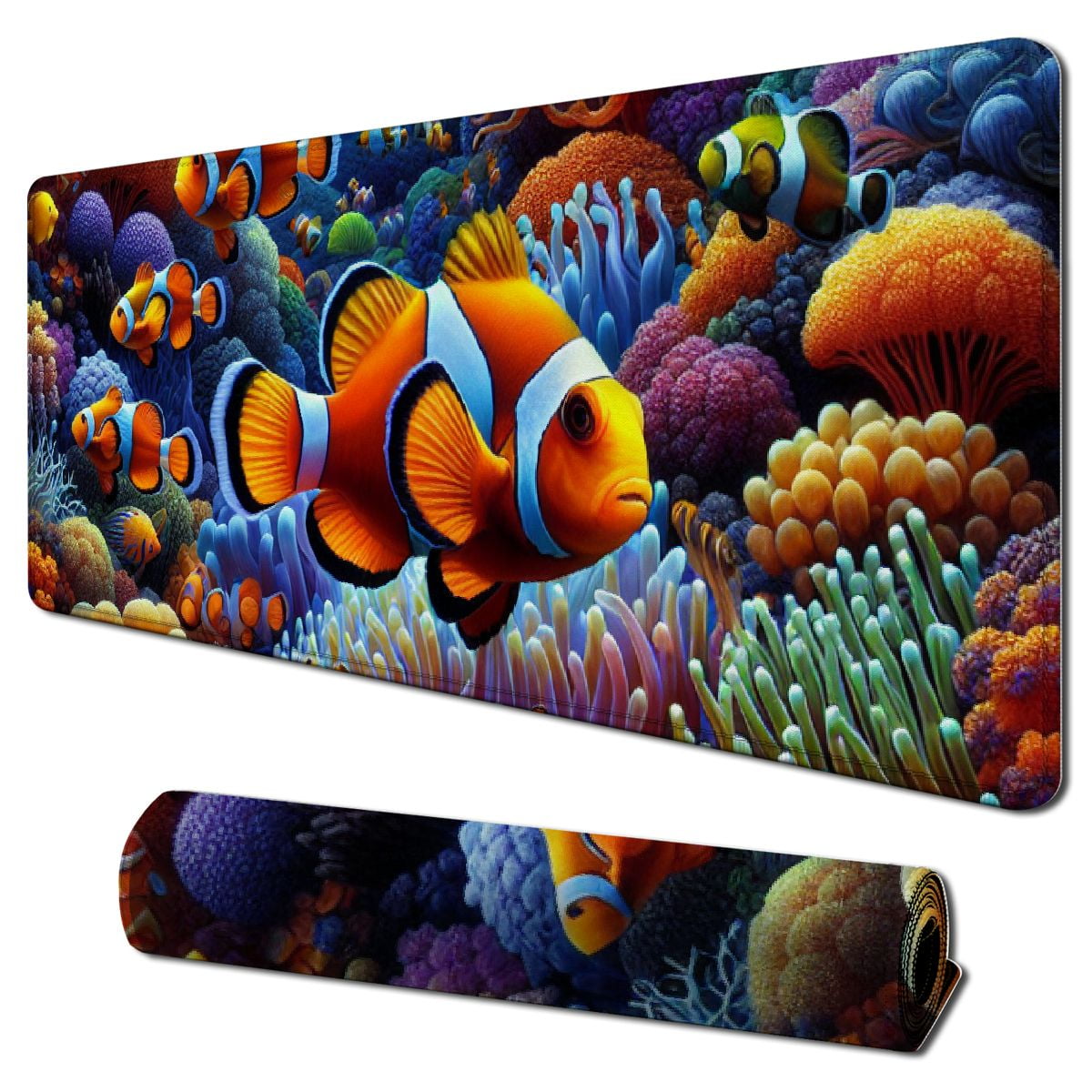 Erxjss Gaming Mouse Pad The Underwater World Tropical Fish Keyboard Mat ...