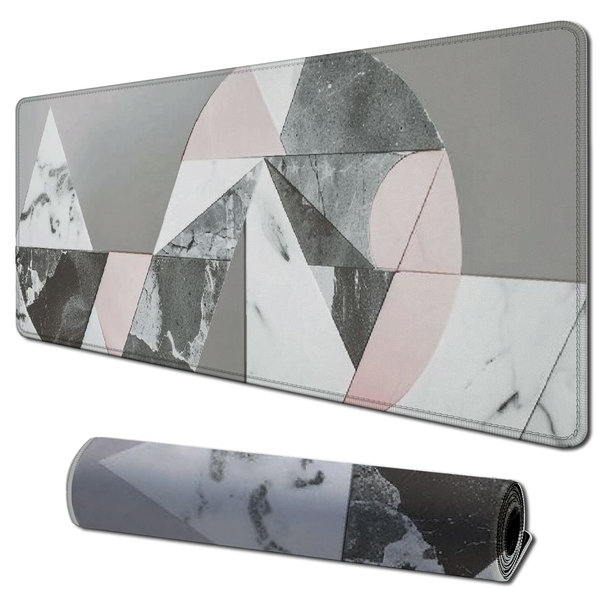 Erxjss Geometric Gray Marble Non-Slip Desk Pad,Desk Table Protector ...