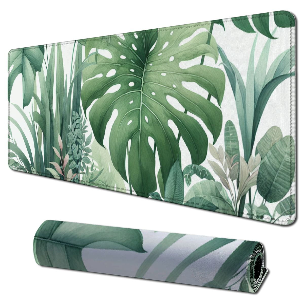 Erxjss Green Tropical Leaves Desk Mat Large Gaming Mouse Pad Green Sage ...