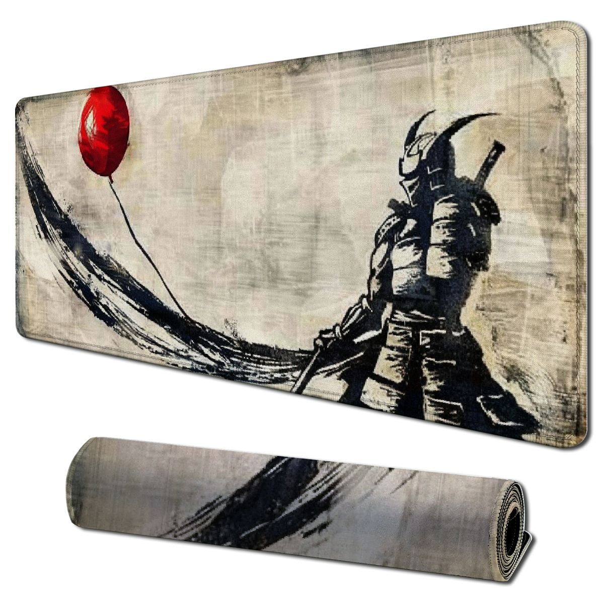 Erxjss Japanese Samurai Non-Slip Desk Pad,Desk Table Protector,Ink ...