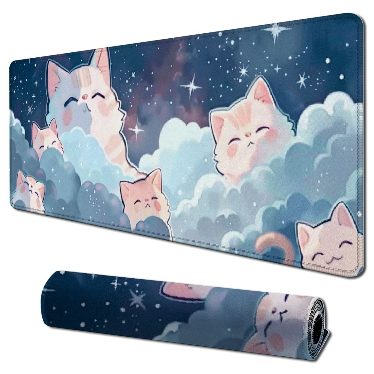 Erxjss Kawaii Dreamy Cats Mouse Pad, Desk Mat Cute, Cute Cat Mouse Pad ...