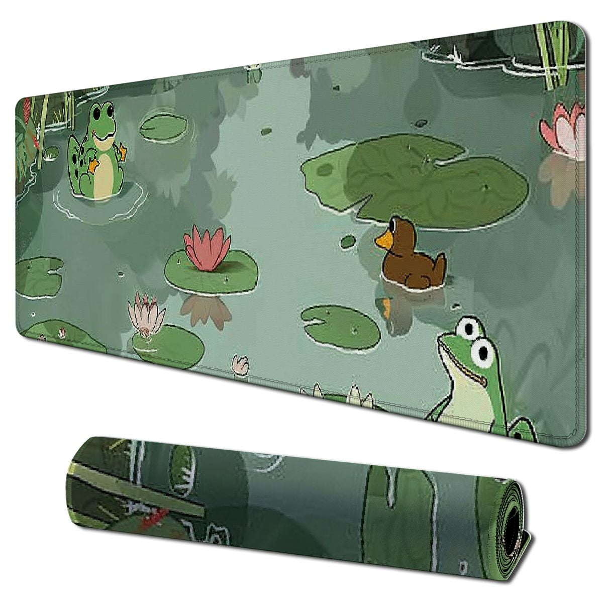Erxjss Kawaii Frogs Desk Mat Green Mouse Pad Cute Mousepad Large ...