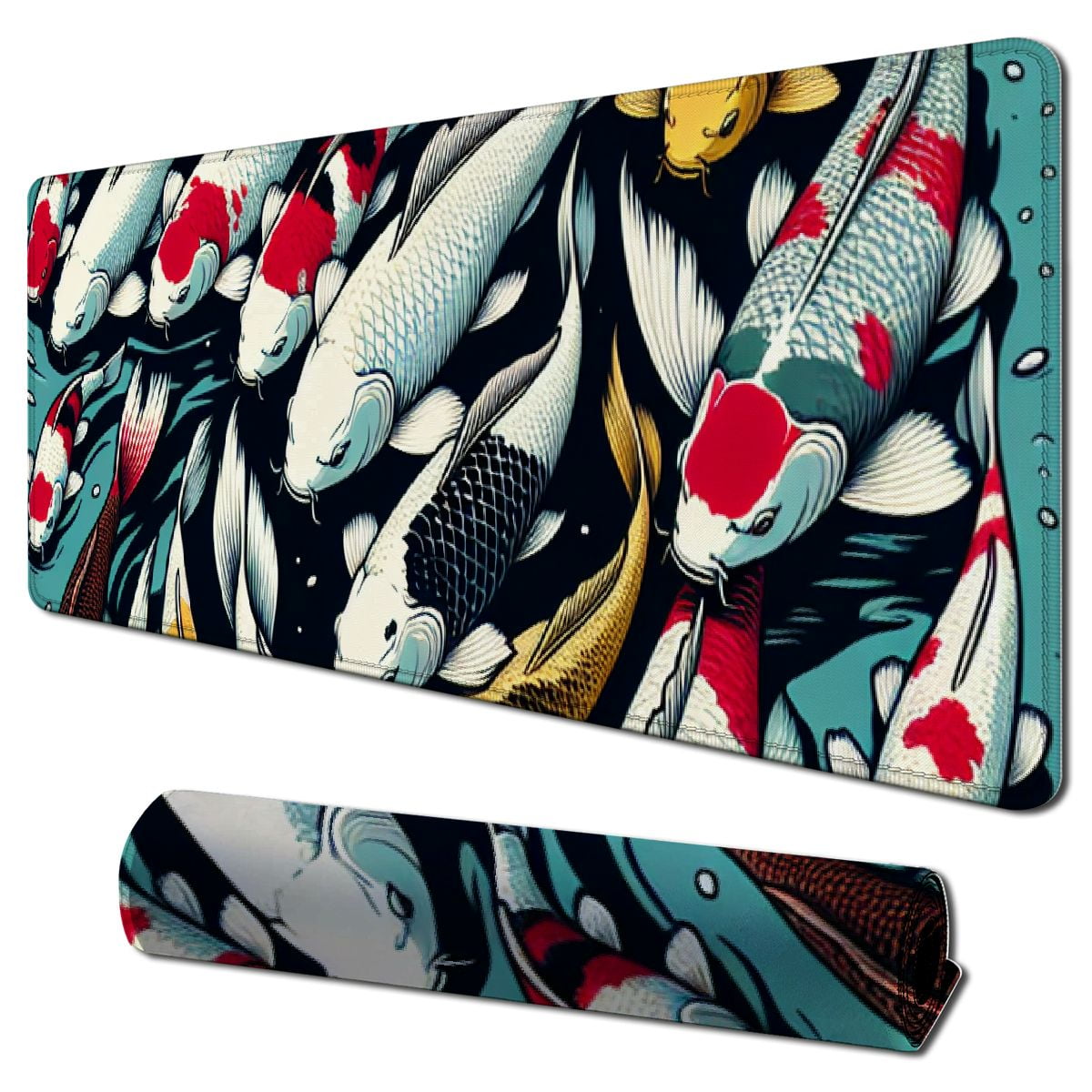 Erxjss Koi Fish Flowers and Leaves of The Lotus Mouse Pad Extended Mat ...
