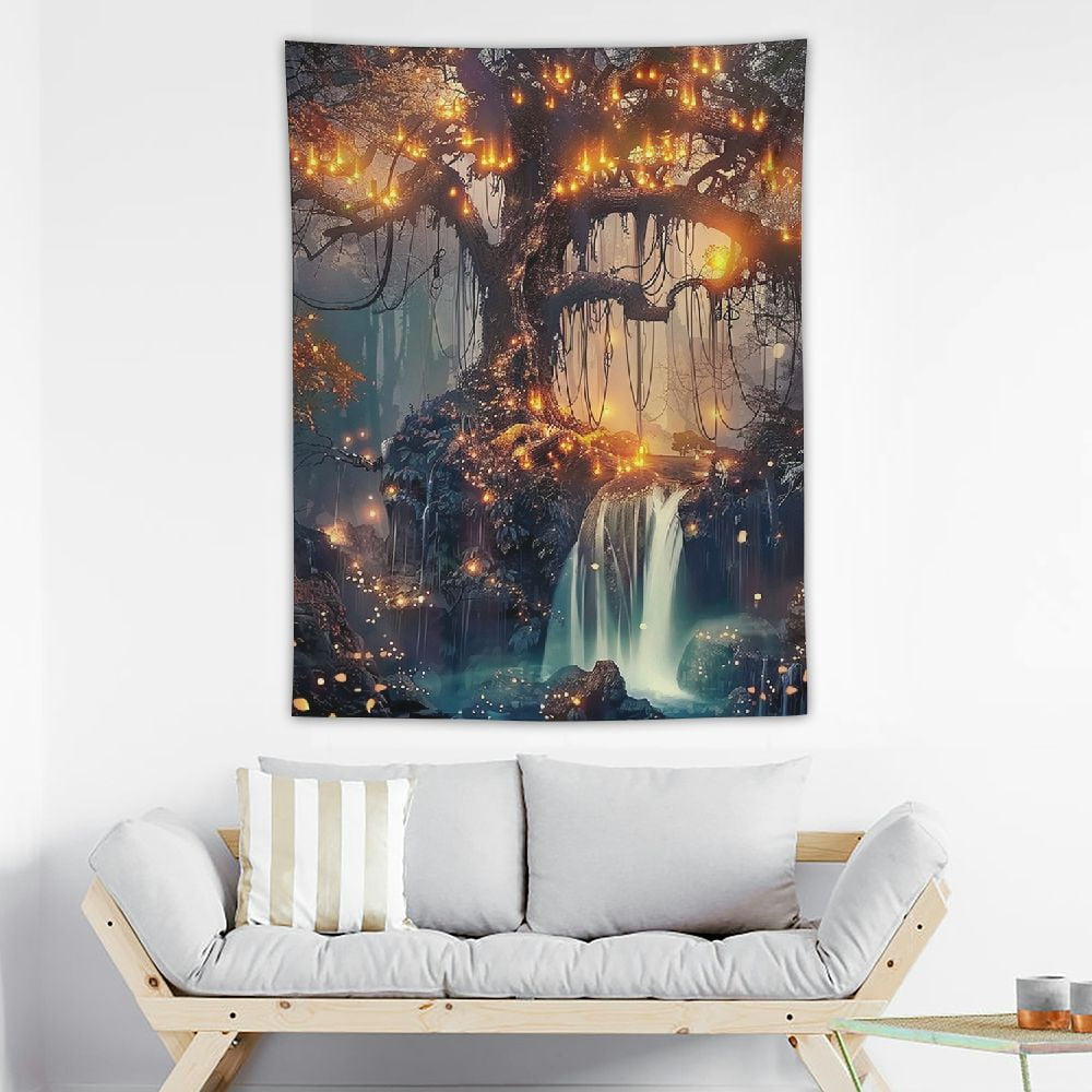 Erxjss Large Forest Tapestry Tree of Life Tapestry Nature Plant Tree ...