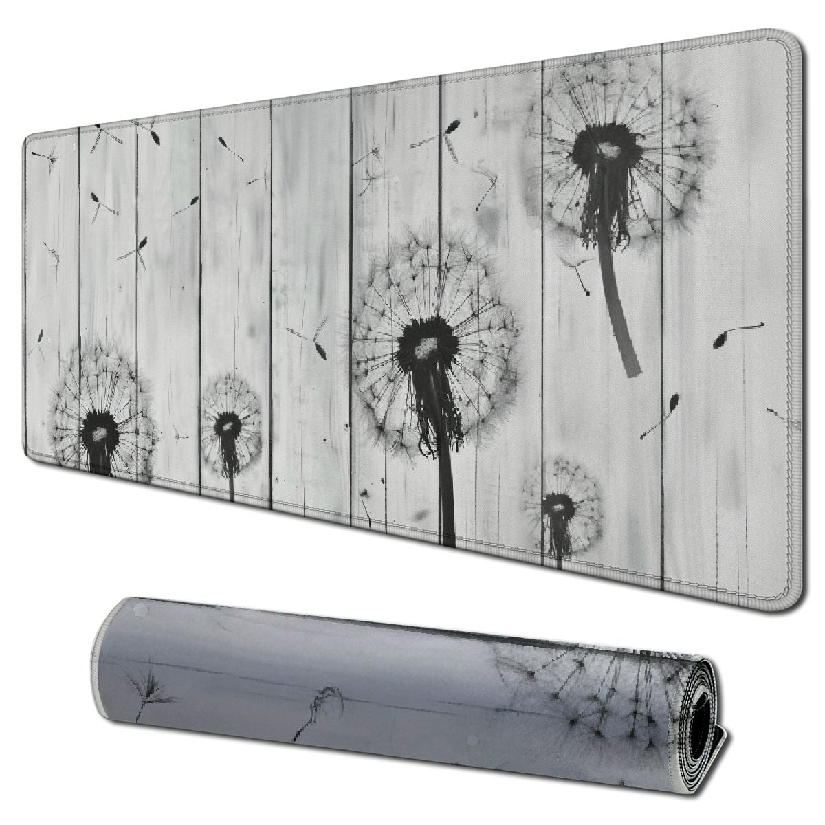 Erxjss Large Gaming Mouse Pad Farmhouse Gray Wooden Wall Dandelion ...