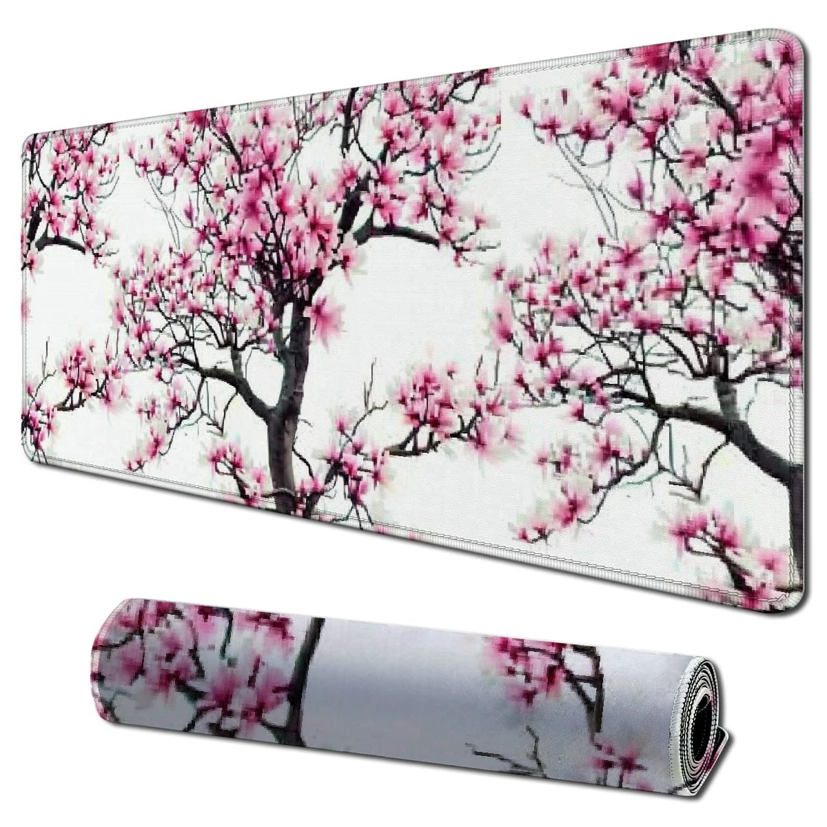 Erxjss Large Gaming Mouse Pad Long Desk Mat Cherry Blossom Big Mouse ...