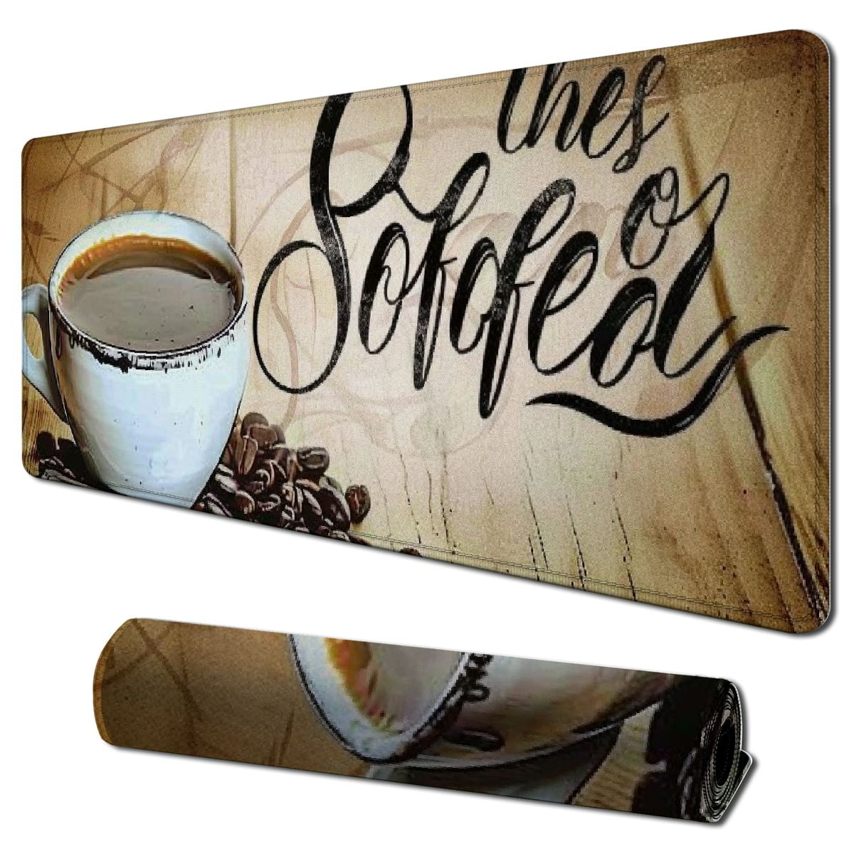 Erxjss Large Gaming Mouse Pad Long Desk Mat Coffee and Coffee Beans Big ...