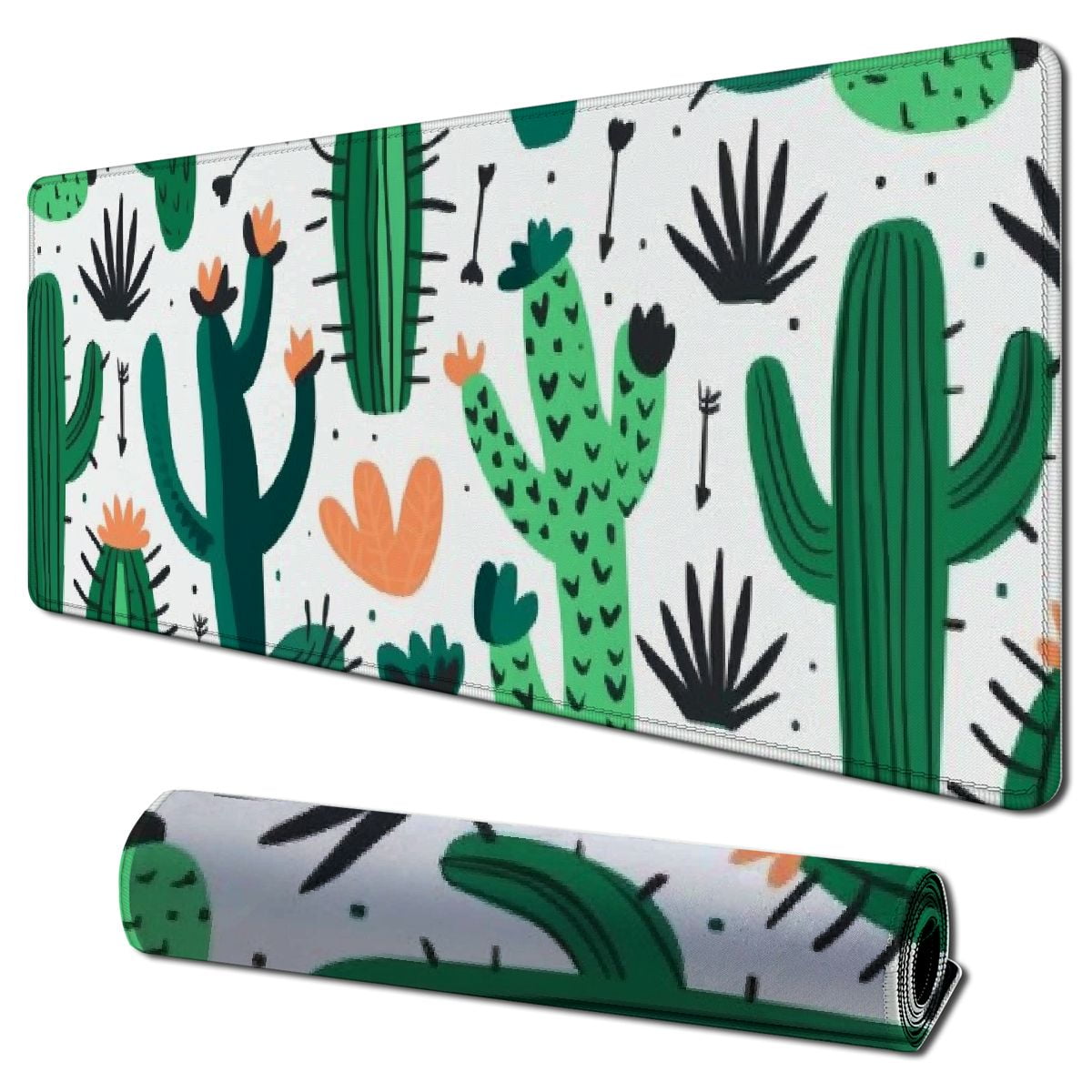 Erxjss Large Gaming Mouse Pad Long Desk Mat Green Cactus Desert Plants ...
